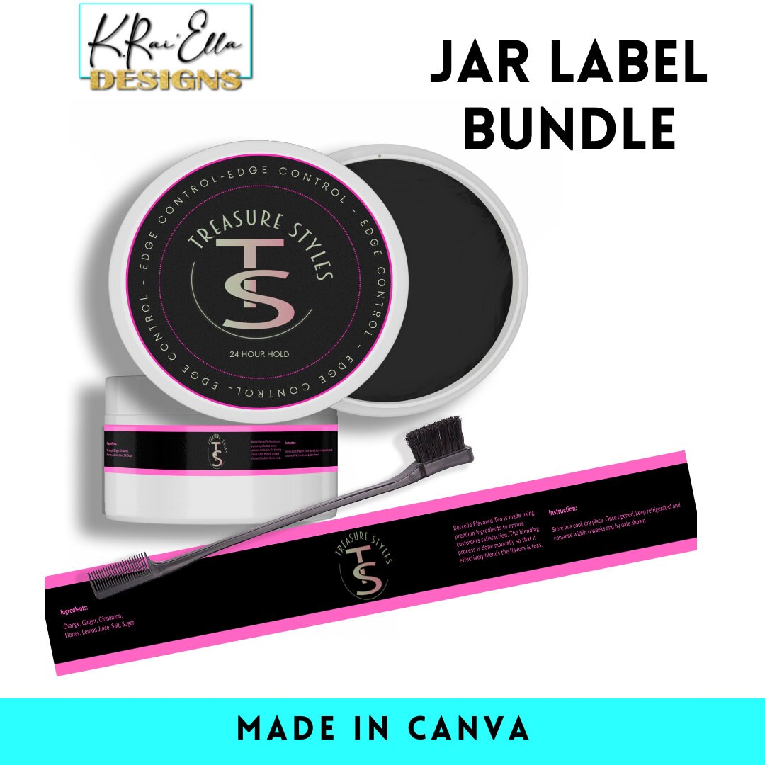 DIY Edge Control Label Design Bundle, Do It Yourself Edge Control Label ...