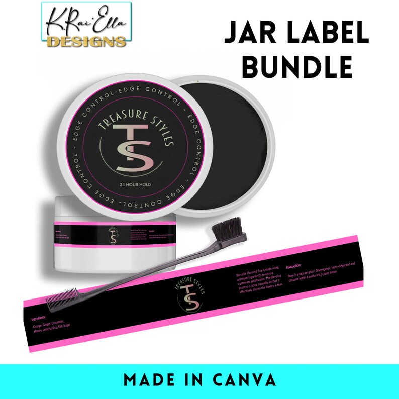 DIY Edge Control Label Design Bundle, Do It Yourself Edge Control Label ...