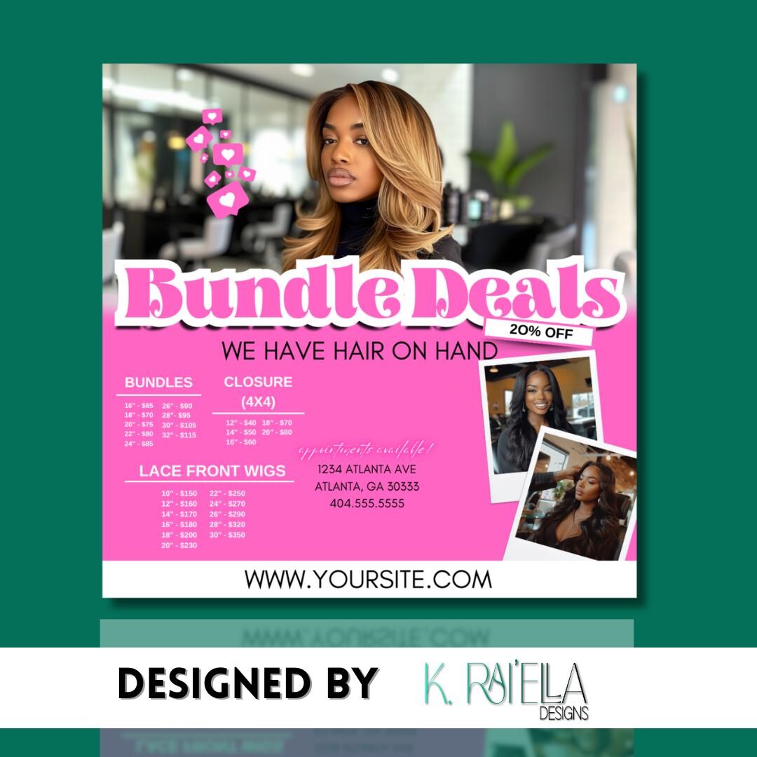Hair Price List Flyer | DIY Hair Business Flyer | Editable Price List ...