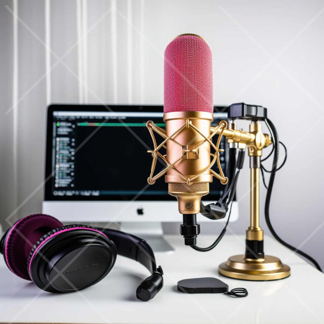 PINK Podcast Stock Photo Bundle, Podcast Studio, Podcast Promo, Stock ...