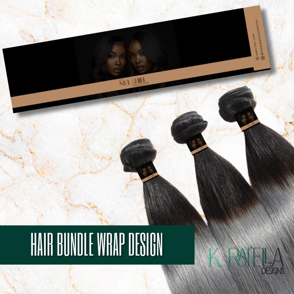 Hair Bundle Design Package, Hair Extensions Design, Hair Bundle Tag ...