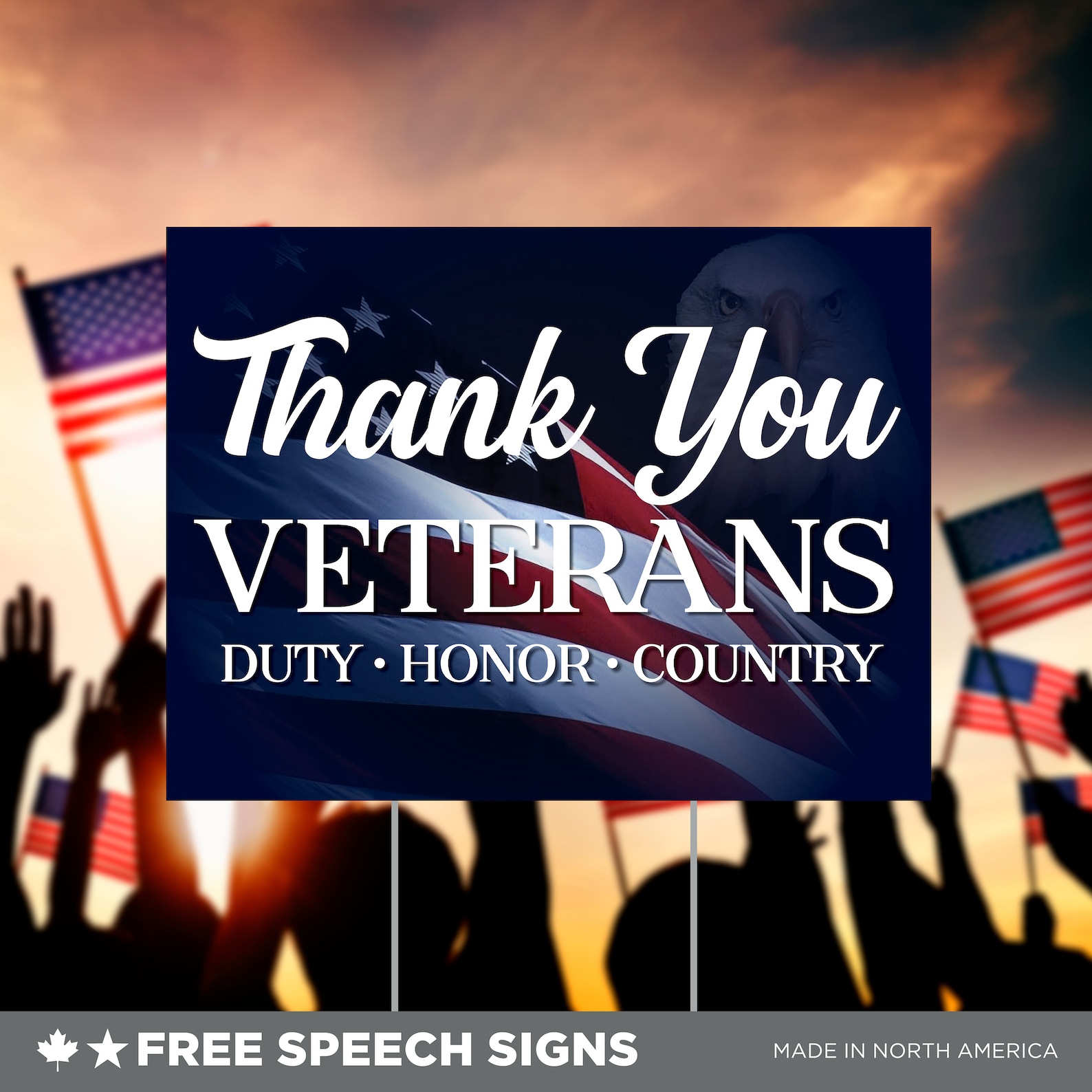 Thank You Veterans Yard Sign Outdoor Veteran Sign Veterans Day USA ...