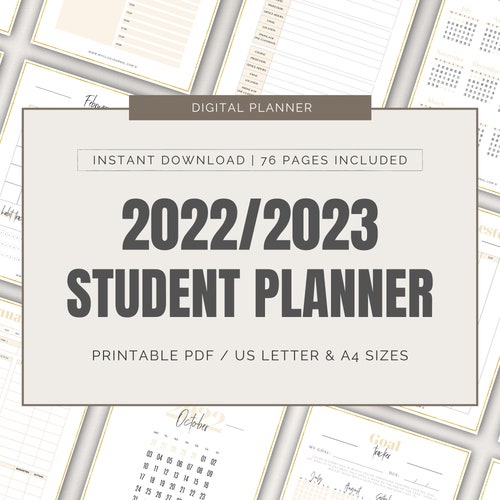 Minimalist Student Planner Printable Academic Planner - Etsy Canada