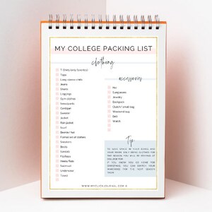 College Moving Checklist Printable, Digital College Organization Plan ...