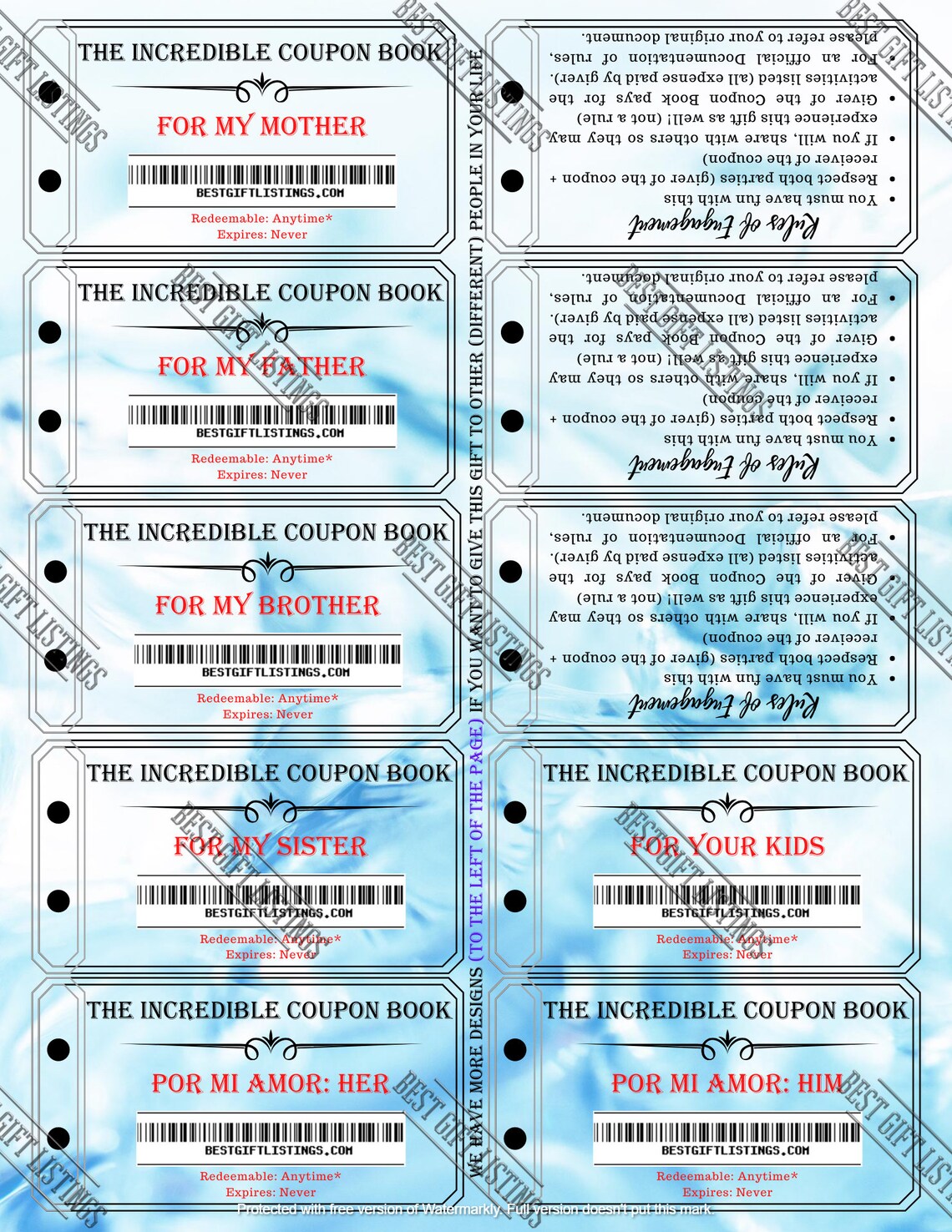 Printable Coupon Book | Fully Customizable Coupons | Holiday Gifts ...