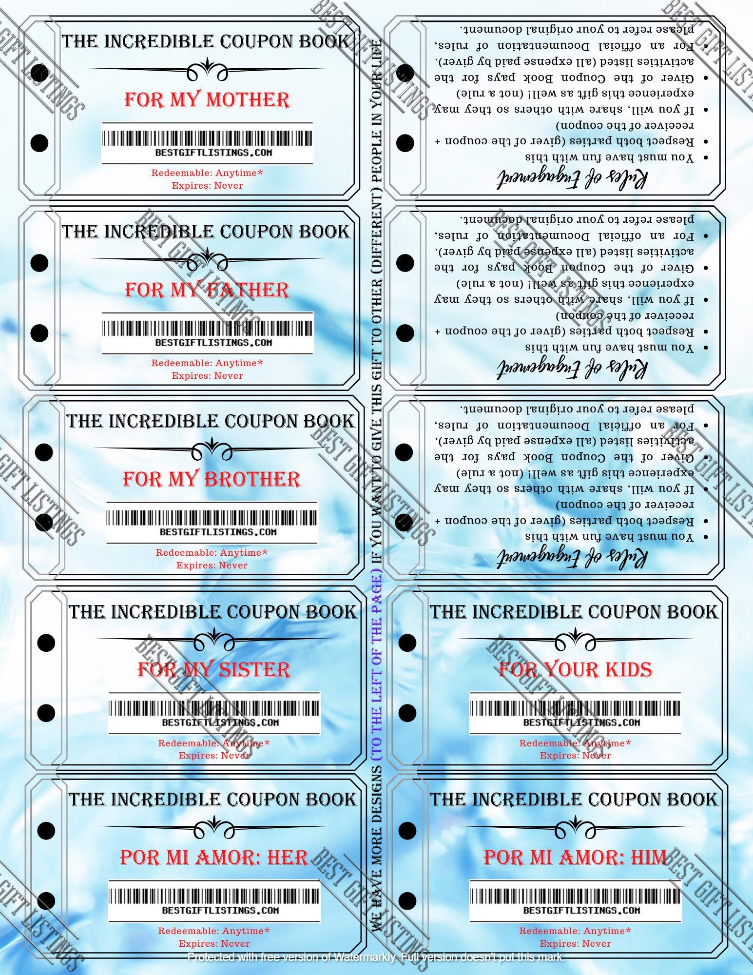 Printable Coupon Book | Fully Customizable Coupons | Holiday Gifts ...