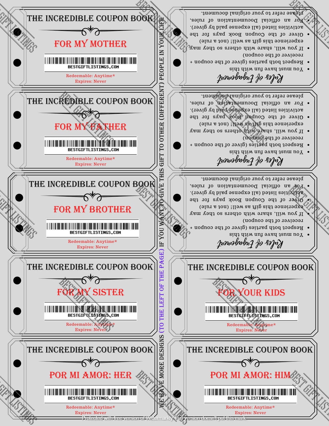 Printable Coupon Book | Fully Customizable Coupons | Holiday Gifts ...