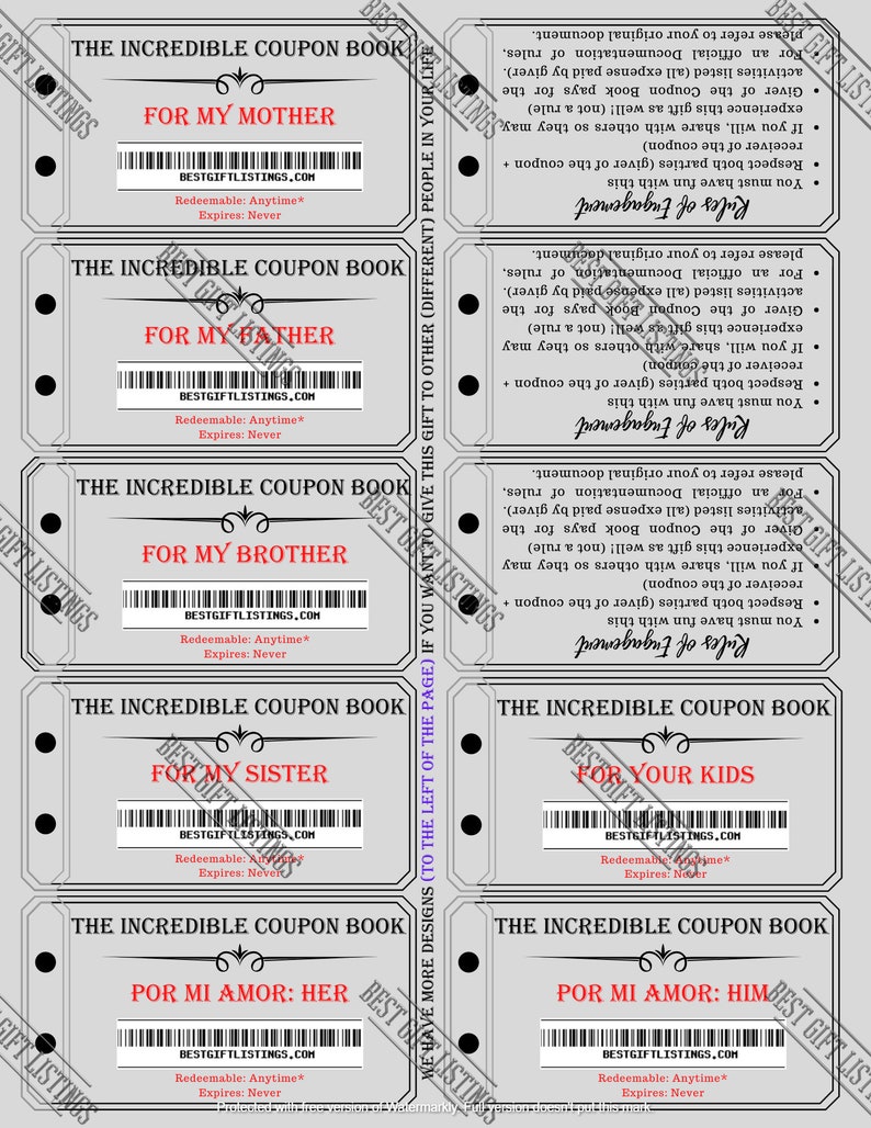 Printable Coupon Book | Fully Customizable Coupons | Holiday Gifts ...