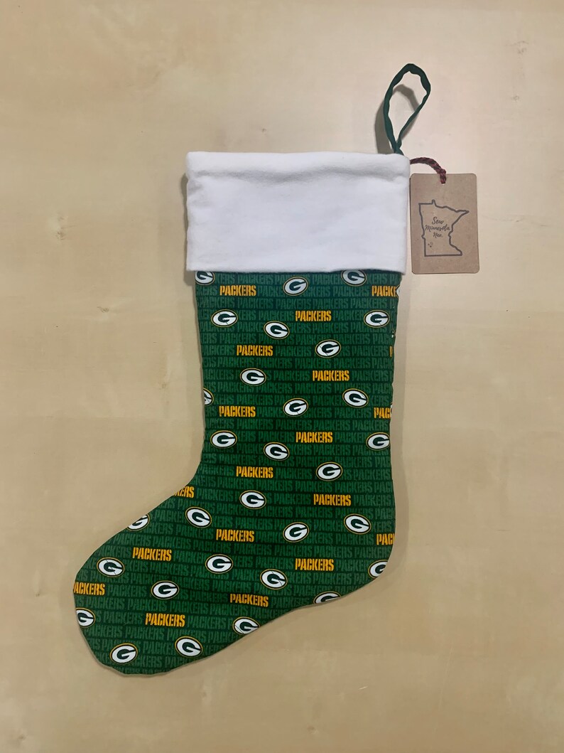Quilted Green Bay Packers Christmas Stocking - Block Letters - Etsy