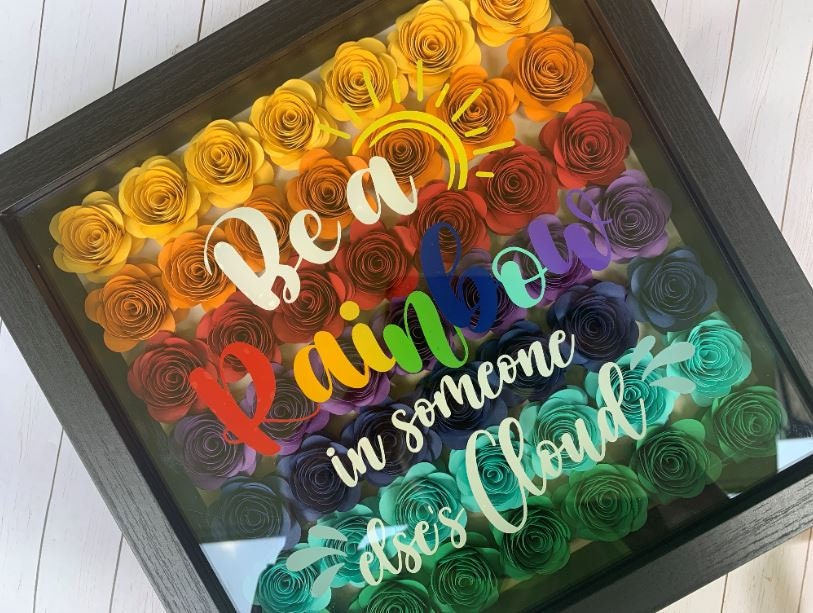 LGBT Rainbow Rolled Paper Shadow Box-love is Love- Gift for a Best ...
