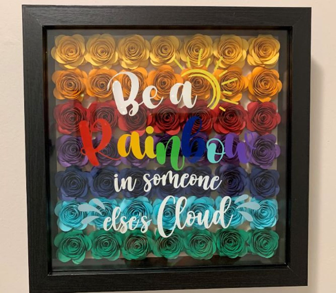 LGBT Rainbow Rolled Paper Shadow Box-love is Love- Gift for a Best ...