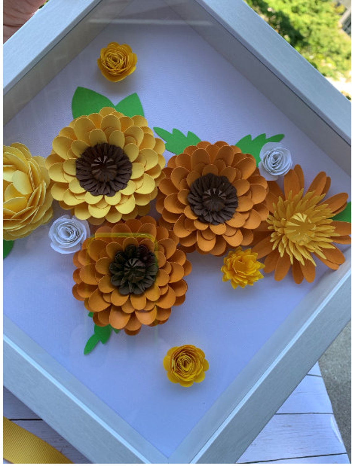 Sunflower Shadow Box/ Personalized Gift/ Mom Gift/ Office Wall | Etsy