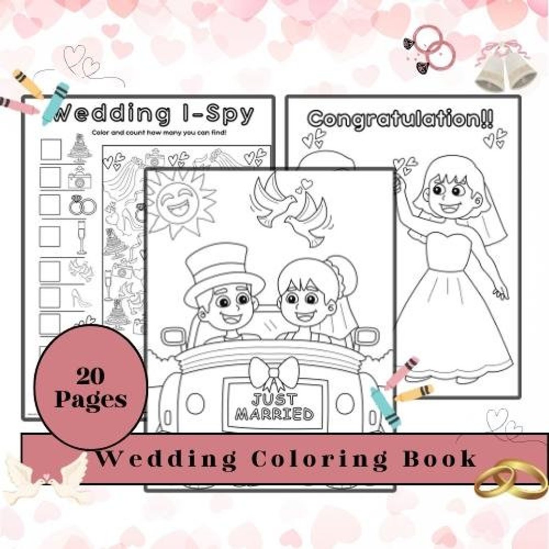 Wedding Coloring Pages | Kid Wedding Favor | Wedding Kid Table ...