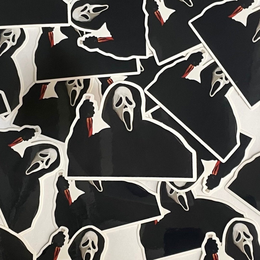 Halloween GHOST FACE Horror Scream & Vinyl Movie Lover Scary STICKERS ...
