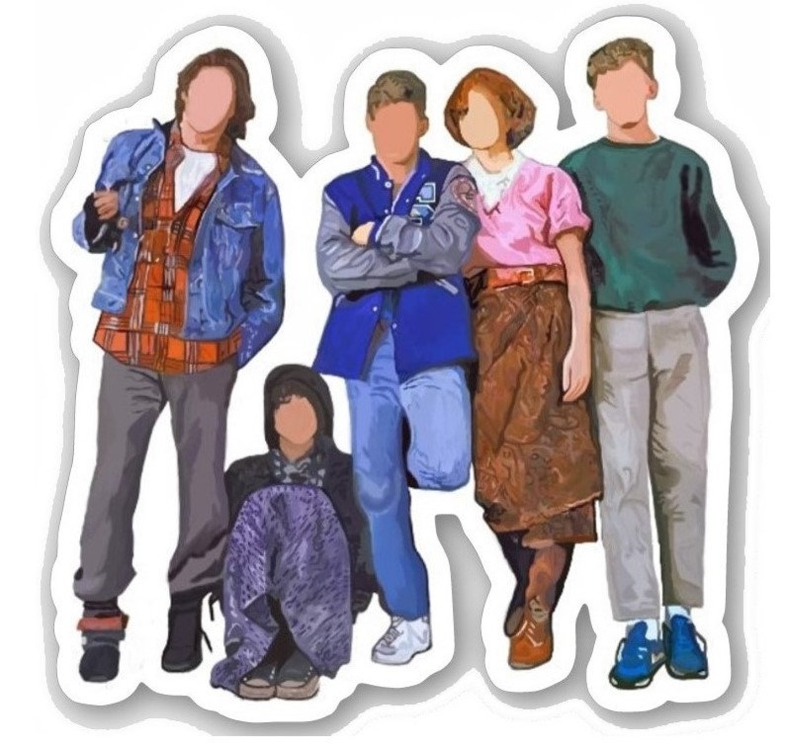 The Breakfast Club Vinyl Sticker Retro Sticker 80's | Etsy