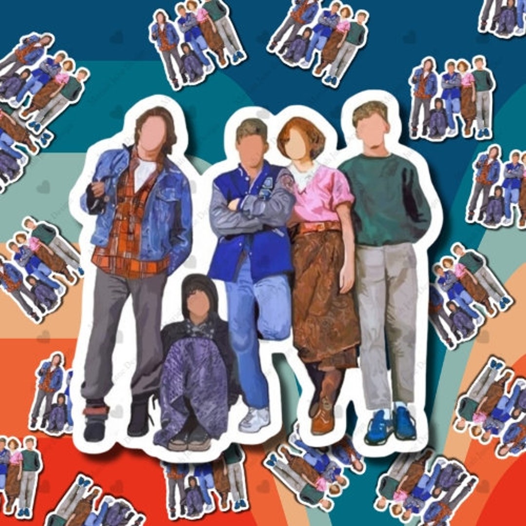 Retro Style the BREAKFAST CLUB 80s Movie Faceless Vinyl STICKER ...