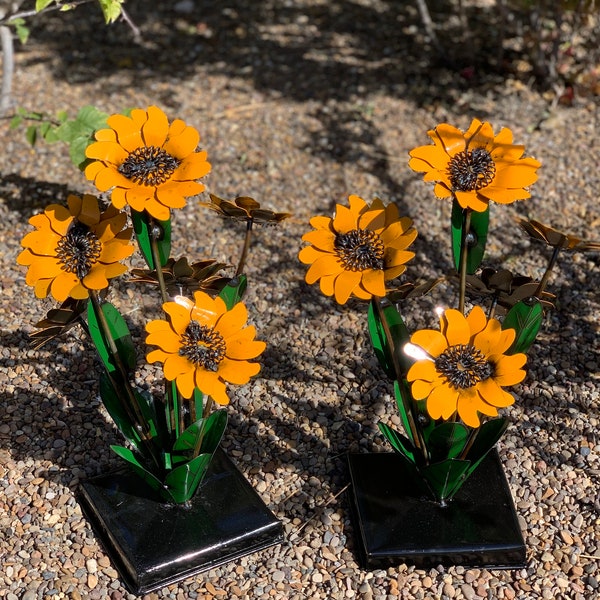 Metal Sunflower Yard Art - Etsy