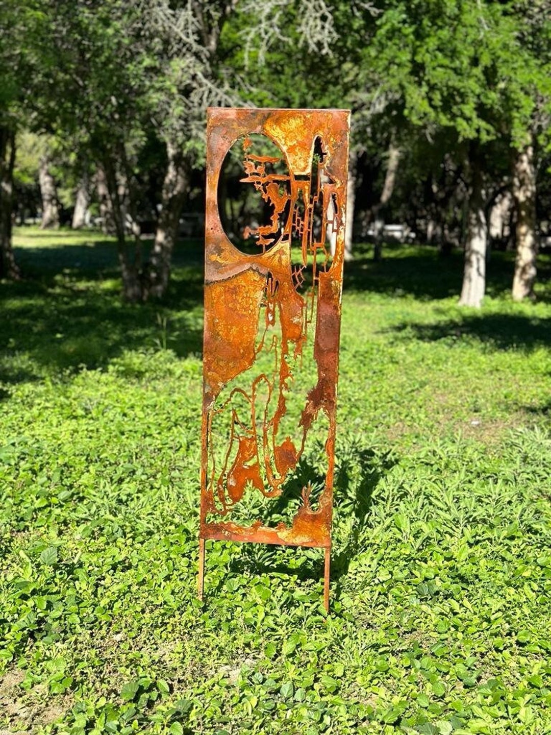 Handmade Metal Rusted Coyote Cactus Panel Metal Yard Decor - Etsy