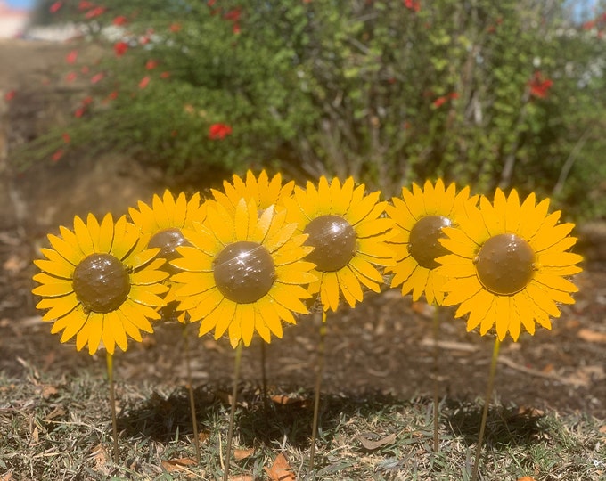 Handmade Metal Decorative Sunflower - Metal Yard Art - Etsy