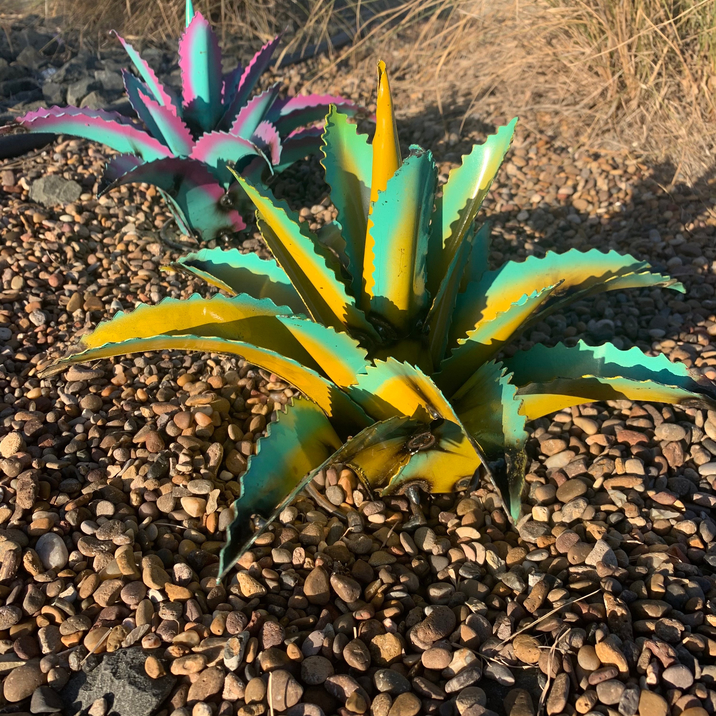 Decorative Rustic 13 Rainbow Metal Agave Garden Art - Etsy
