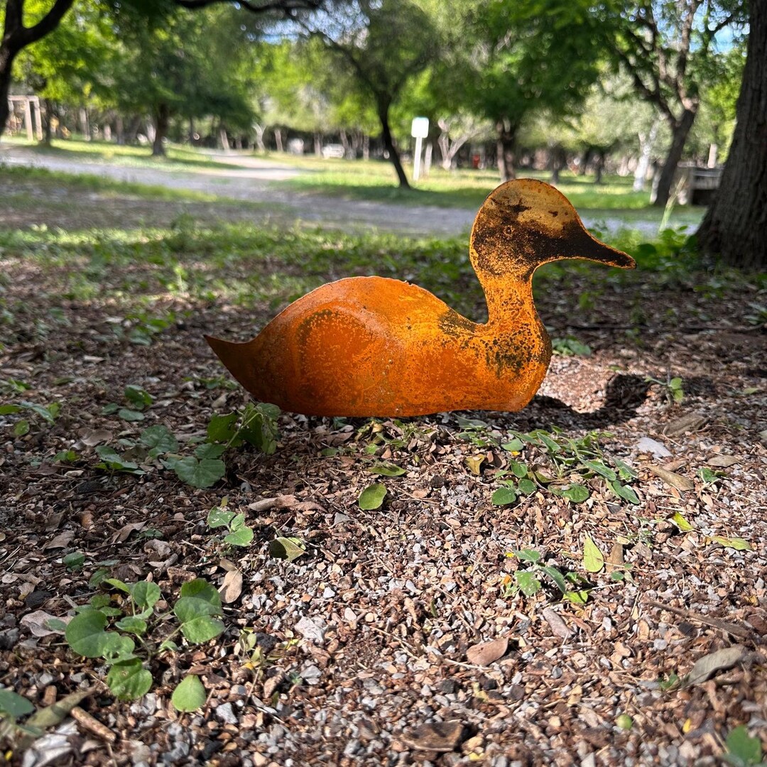 Handmade Metal Rusted Duck Garden Decor - Etsy