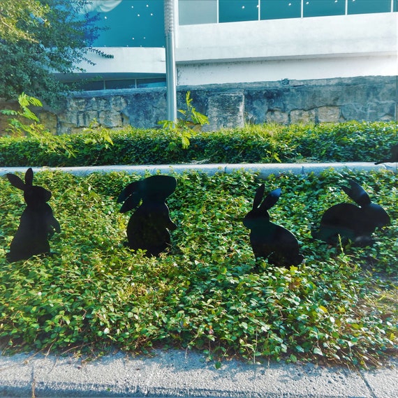 Set of 4 Metal Bunny/rabbit Metal Yard Art | Etsy
