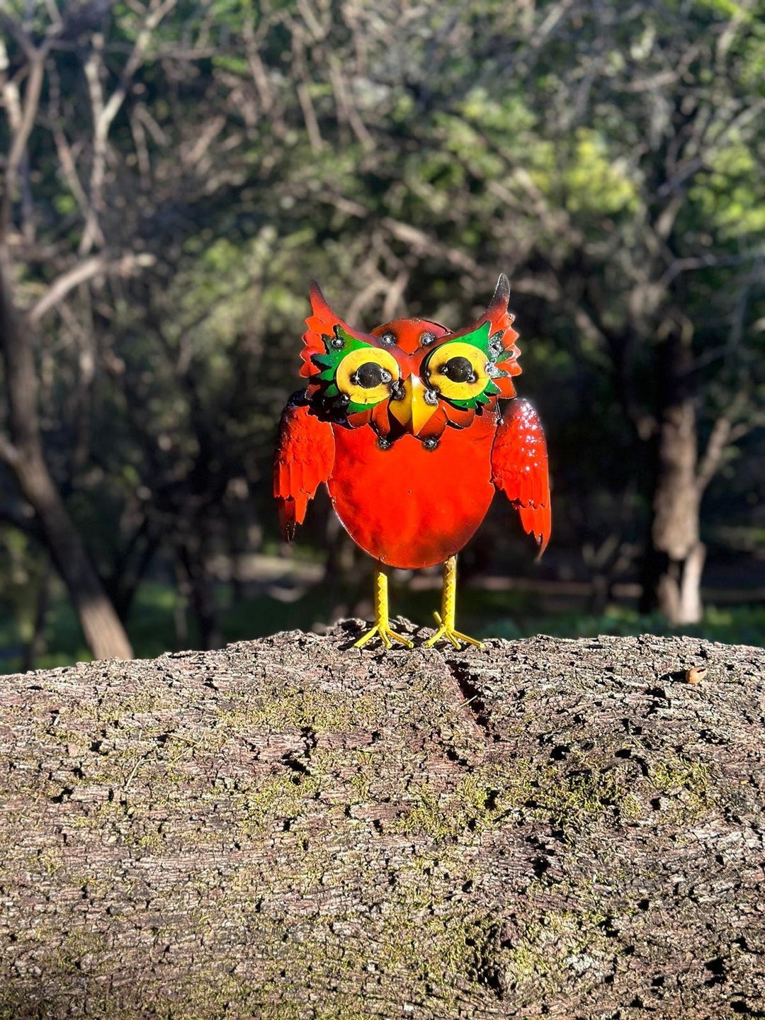 Handmade Metal Red Owl - Metal Yard Art - Etsy