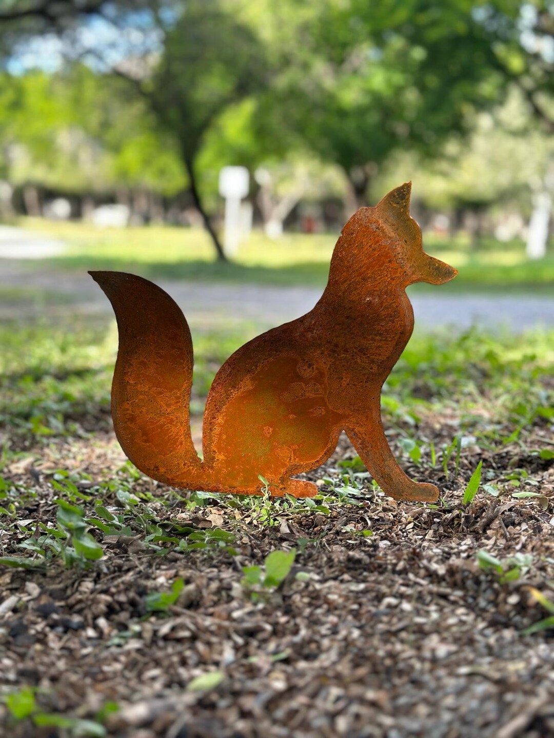Handmade Metal Rusted Fox - Garden Decor - Etsy