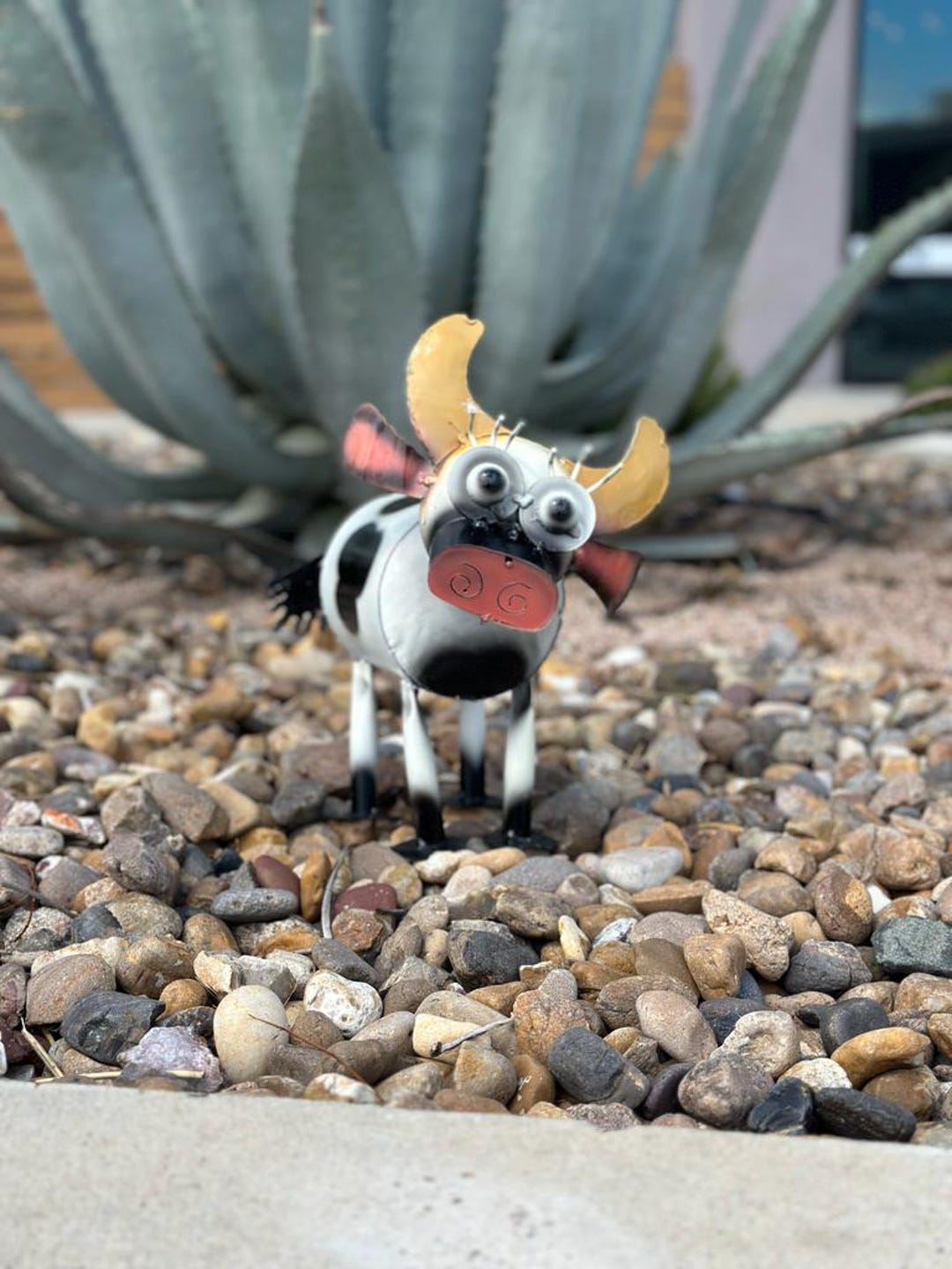 Whimsical Metal Cow Garden Sculpture - Garden Decor - Etsy