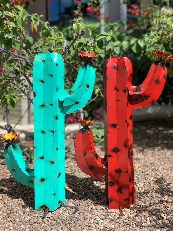 Outdoor Metal Cactus Sculptures