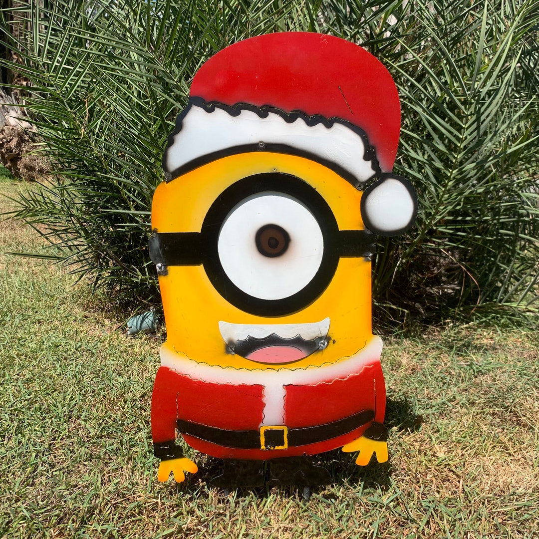 Christmas Minions Metal Yard Art - Etsy