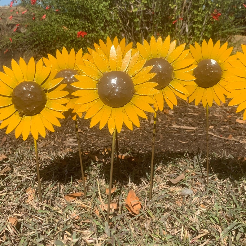 Handmade Metal Decorative Sunflower Metal Yard Art - Etsy