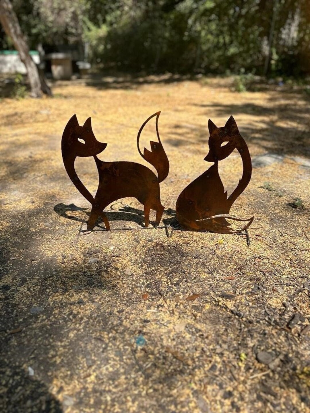 Handmade Metal Fox Couple- Garden Decor - Etsy