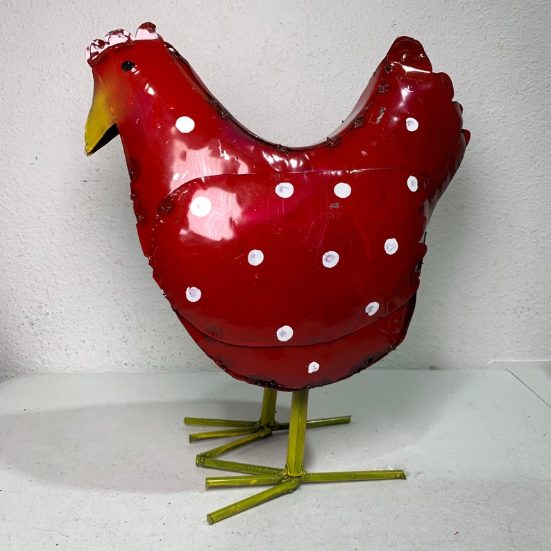 Colorful Hen Decor Metal Yard Art - Etsy
