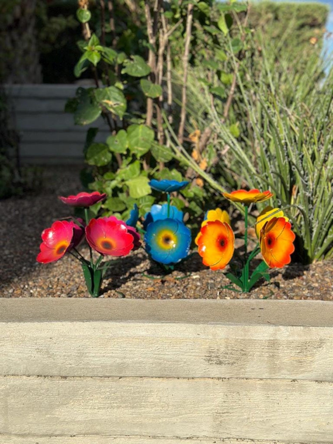 Vibrant Metal California Poppy Flower Sculptures Set - Garden Decor - Etsy