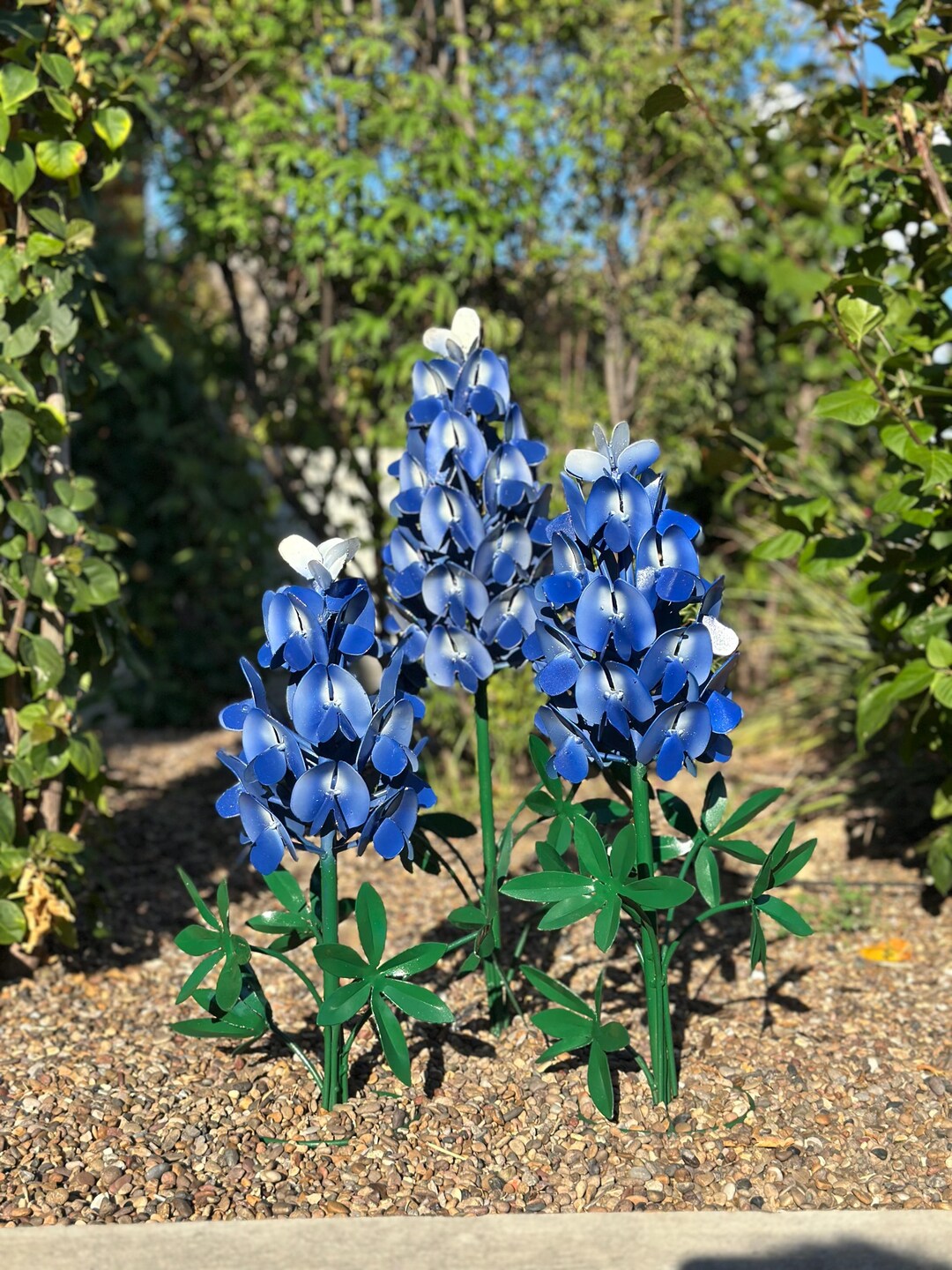 Lone Star Blue: Metal Bluebonnet Garden Trio - Etsy