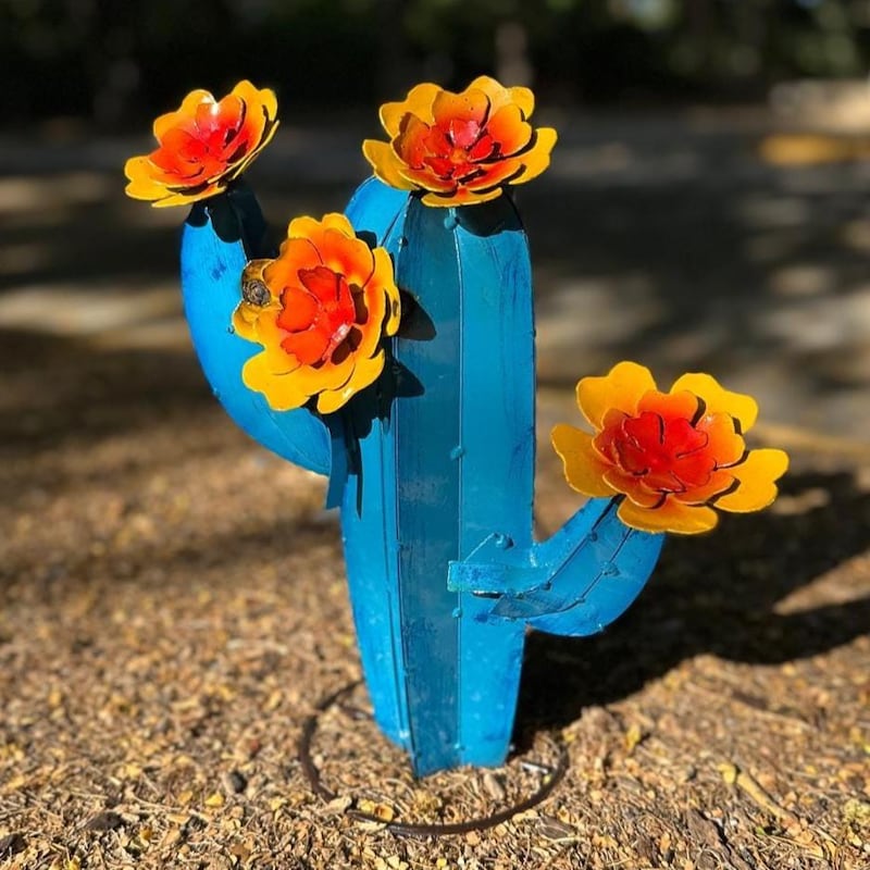 Metal Cactus Yard Art - Etsy