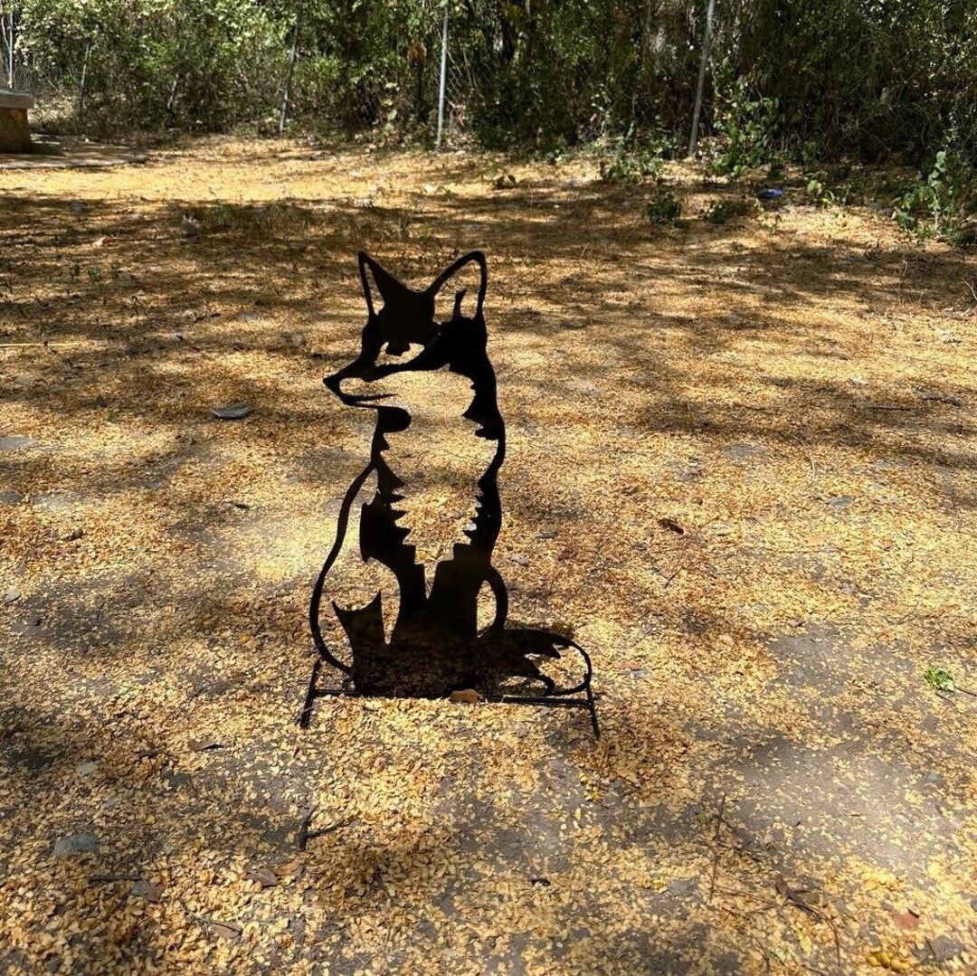 Handmade Metal Fox Silhouette Metal Yard Decor - Etsy