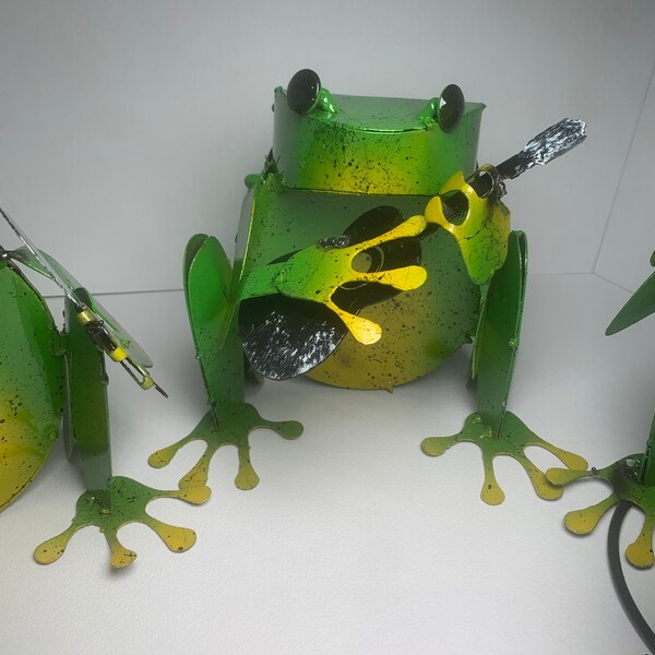 Large Metal Frog Yard Art - Etsy