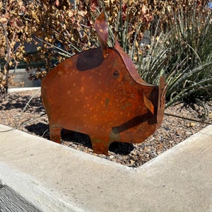 Rustic Pierced Hog Metal Yard Decor - Etsy
