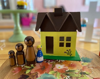 Goldilocks and the Three Bears Play Set, Wood Toy, Travel Toy, Road ...
