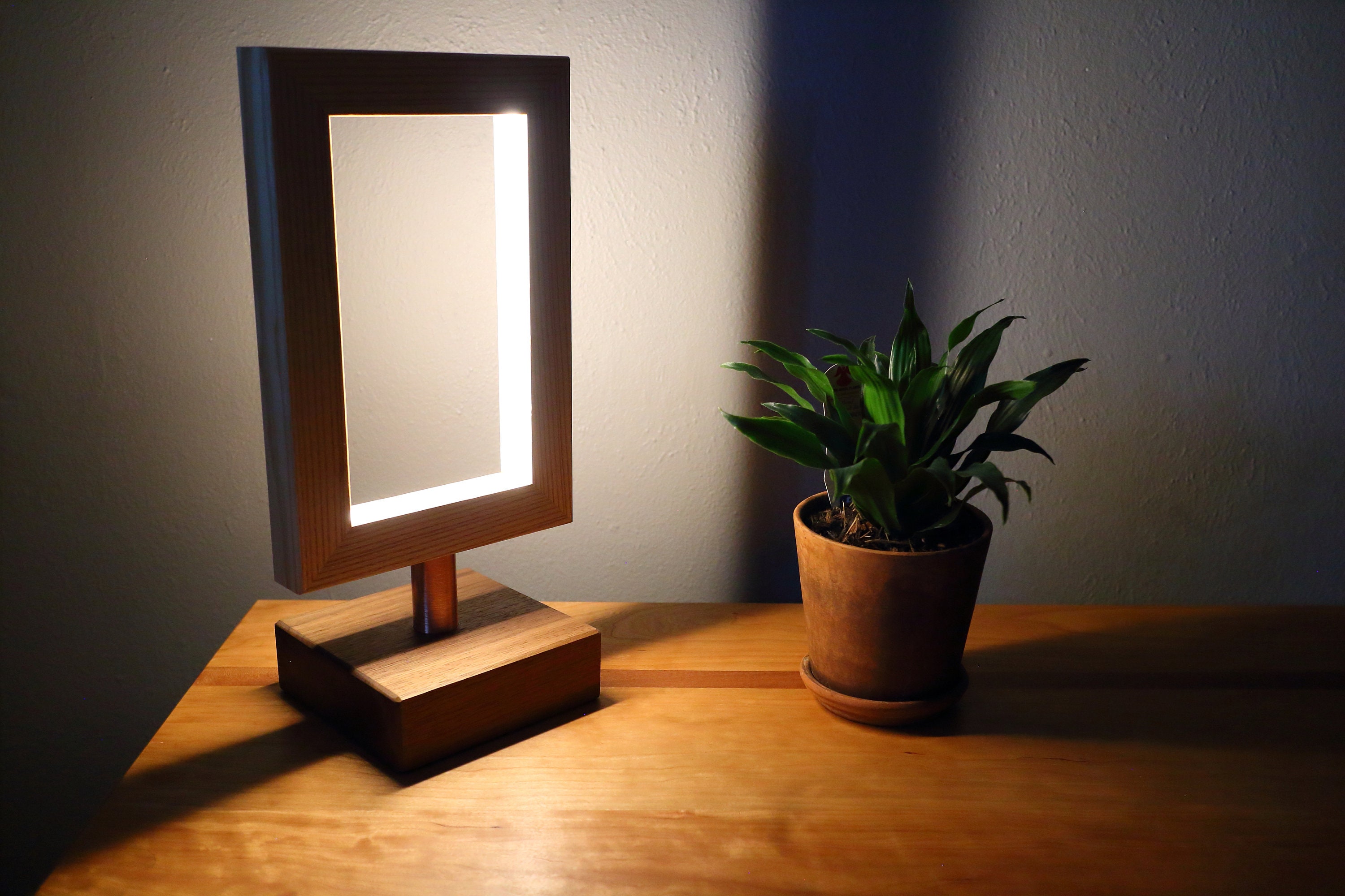 Wooden Desk/table LED Lamp - Etsy