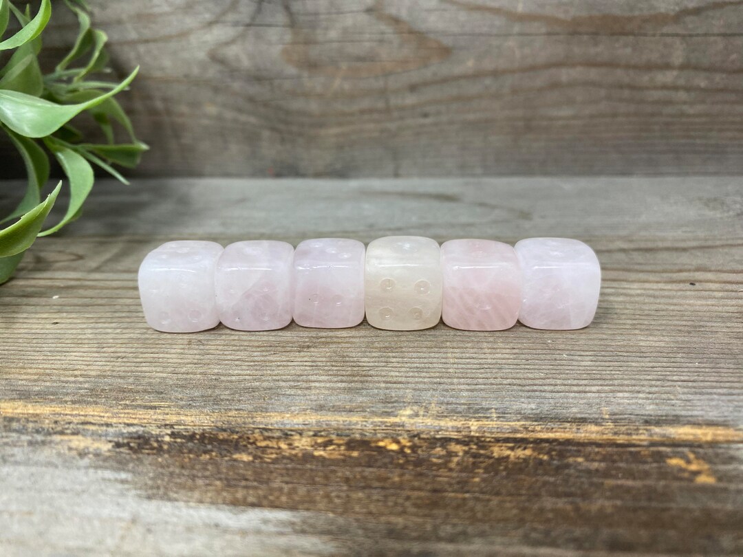 Rose Quartz Dice Carving Set Dice Crystals, Dice Decor, Rose Quartz ...