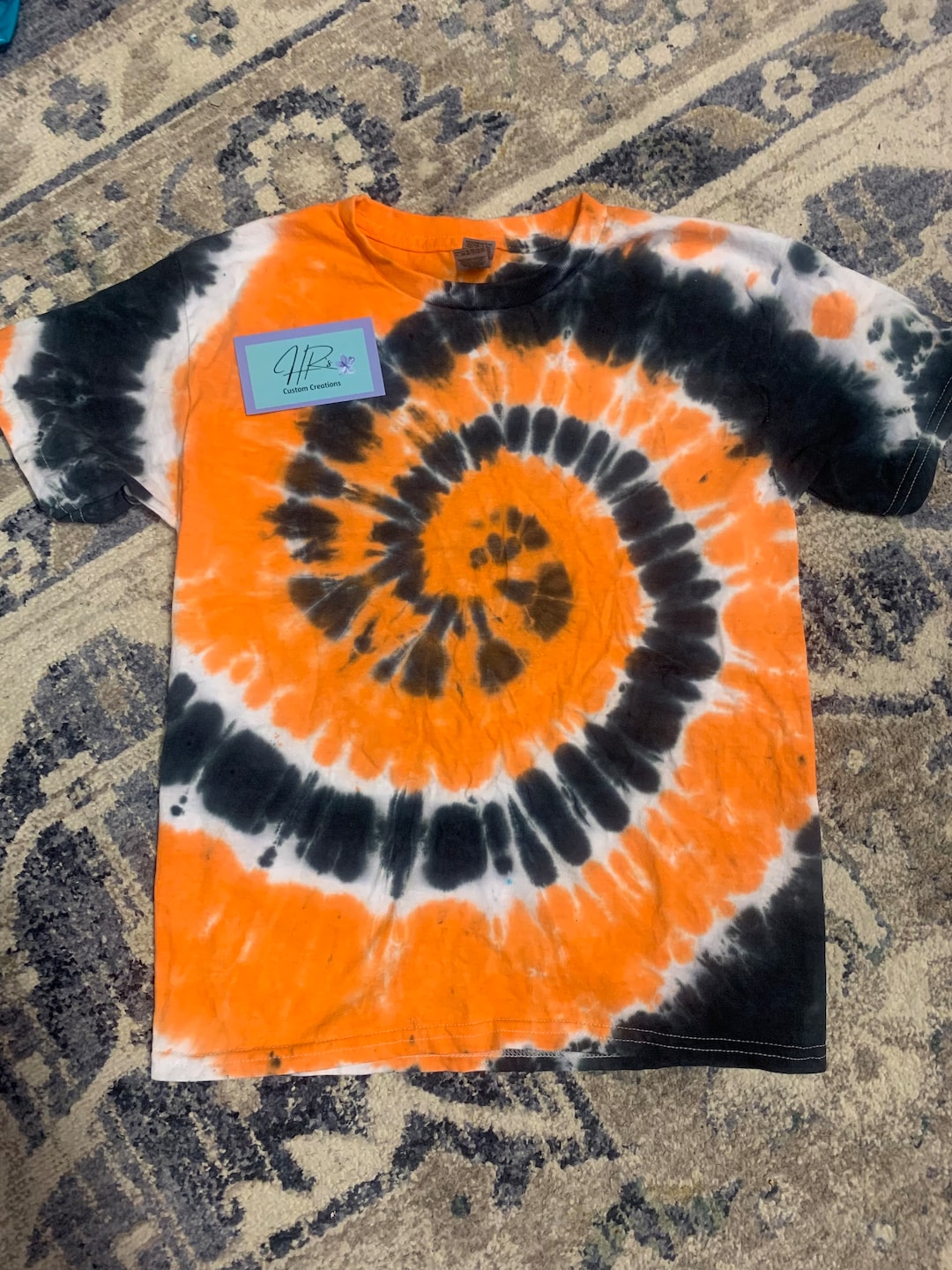 Orange and Black Tie Dye - Etsy