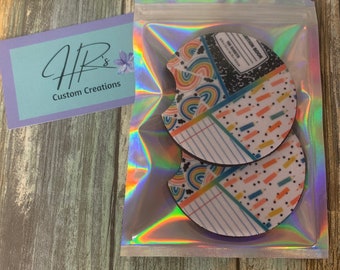 Teacher Car Coasters | School Car Coasters | Teacher Gifts | Car ...