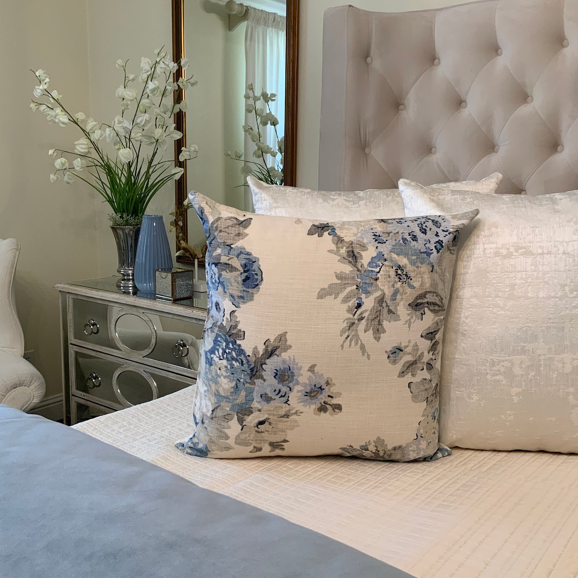 Floral Sky Blue Cover - Etsy