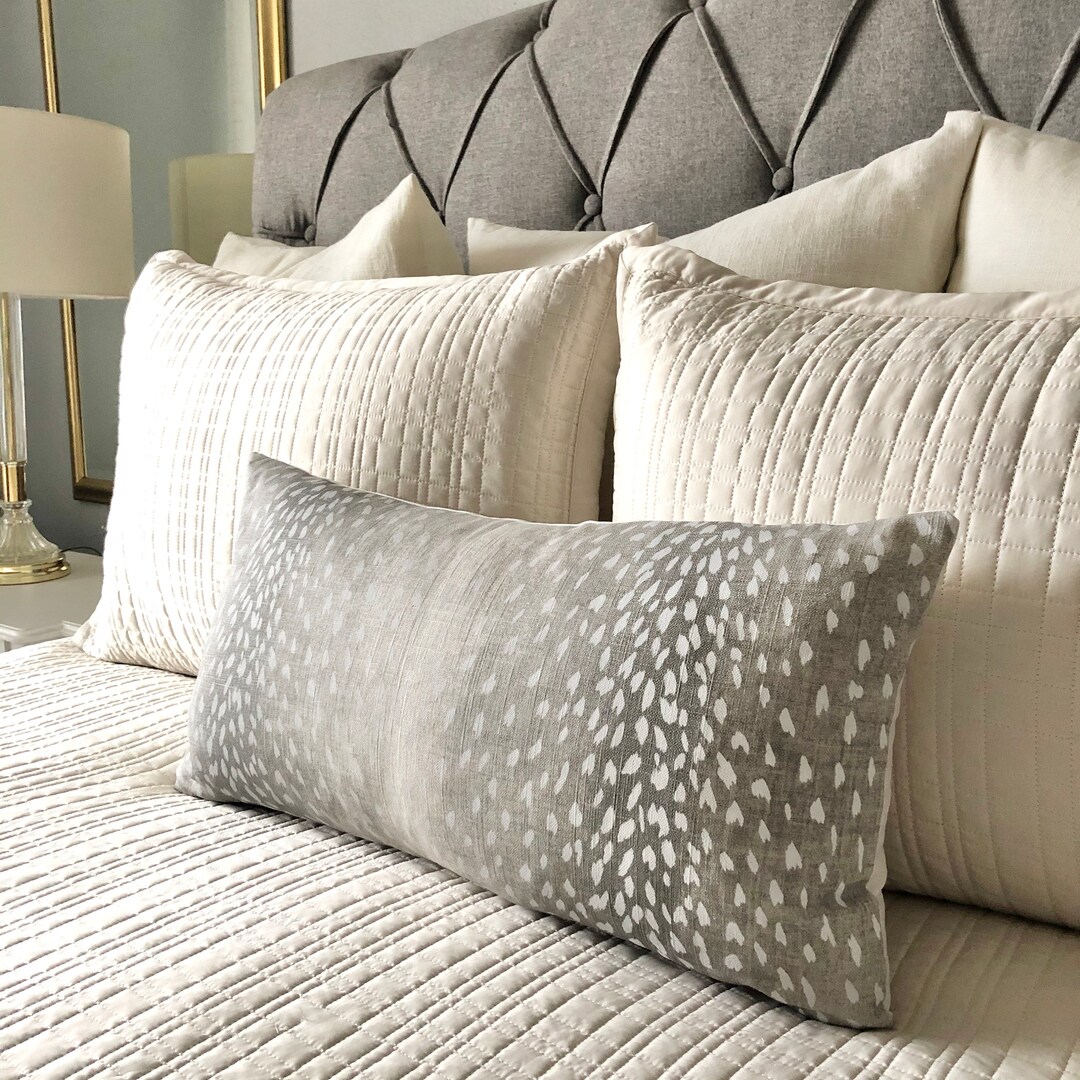 Grey Popular Fawn Pillow Cover Grey Faux Animal Print One Sided Cover ...