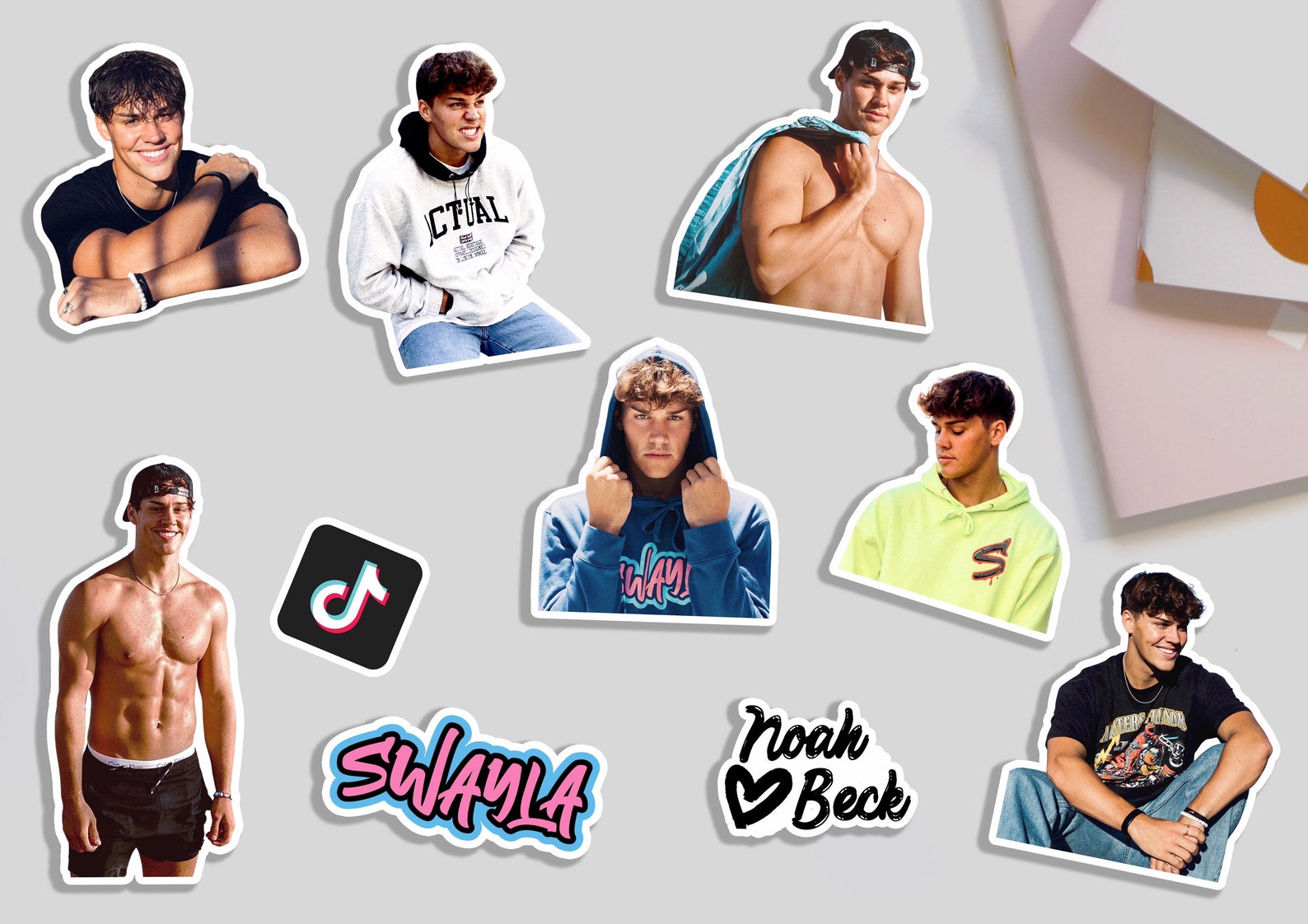 Noah Beck Tiktok Glossy Sticker Pack 10 Stickers Sway - Etsy
