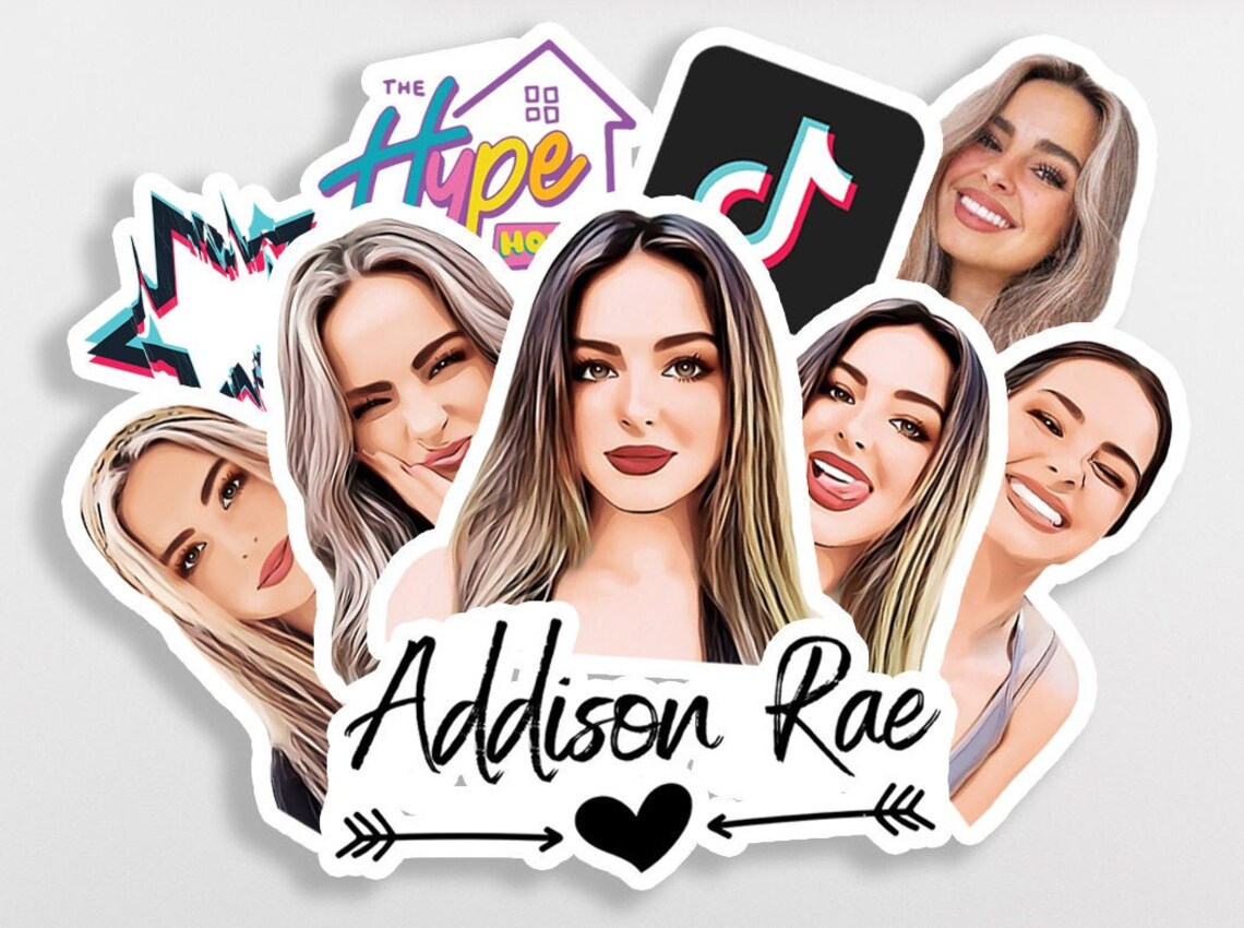 Addison Rae Tiktok Glossy Sticker Pack - 10 Addison Rae Stickers Sunrae ...