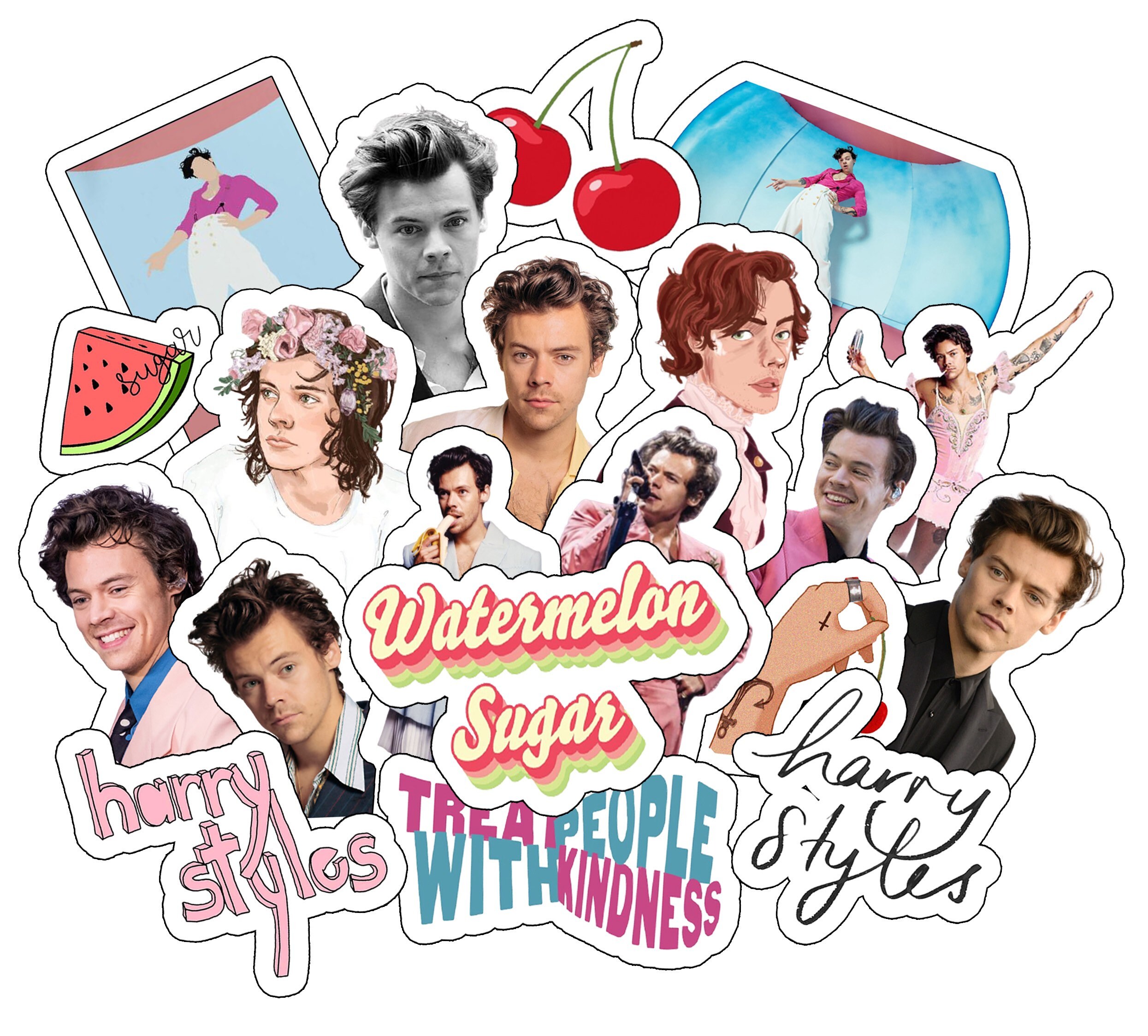 Harry Styles Glossy Sticker Pack - 20 Stickers One Direction, Party ...